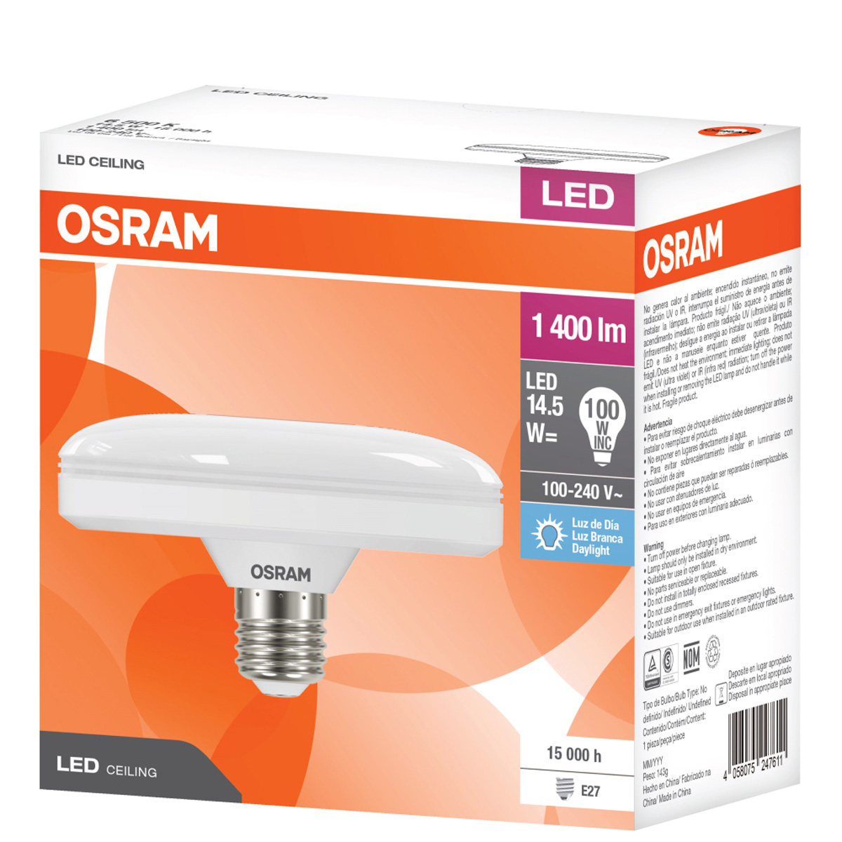 Foco Led Ceiling Osram 14.5W E27 Luz Día - 976553
