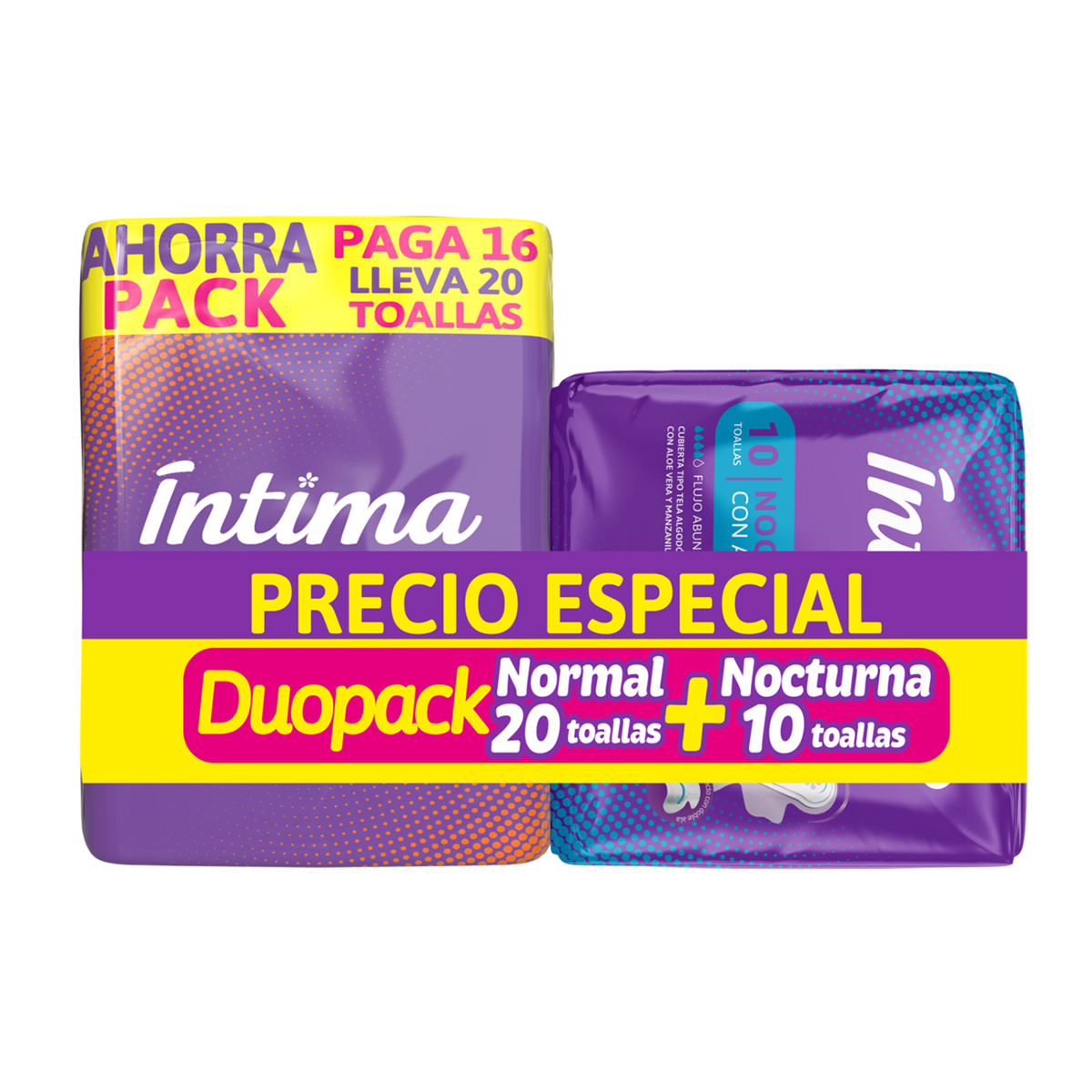 Toallas Sanitarias Nocturnas Intima con Alas - 30 Unidades - 979223