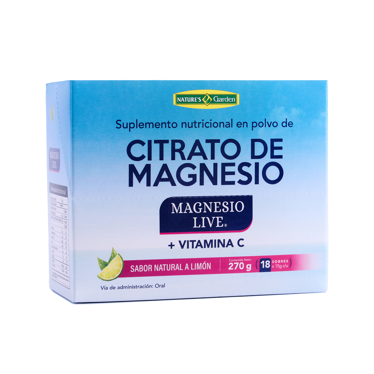 Magnesiolive con Vitamina C Nature’s Garden Limón - 18 Sobres - 979639