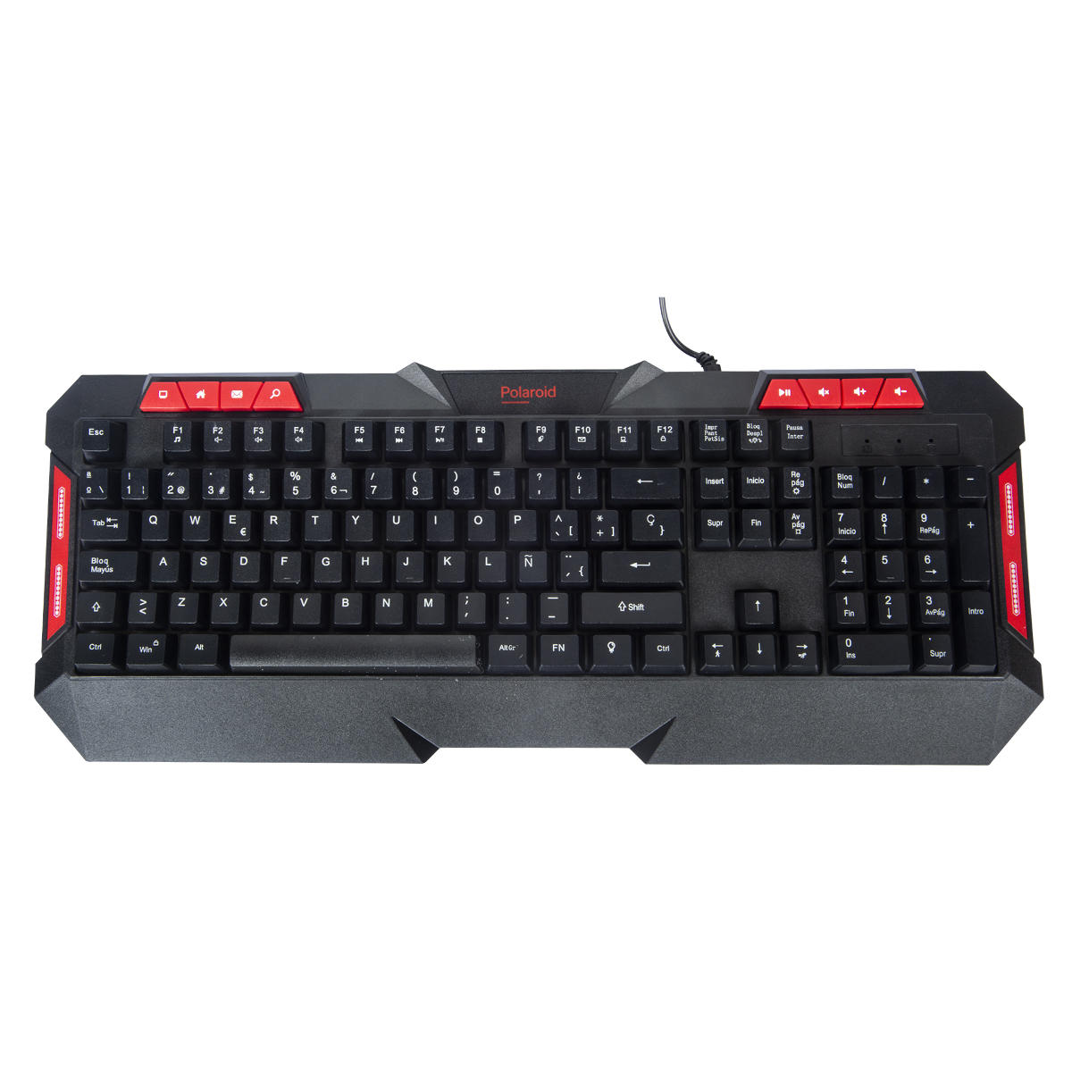 Teclado Multifunción Polaroid Retroiluminado Negro - 979303