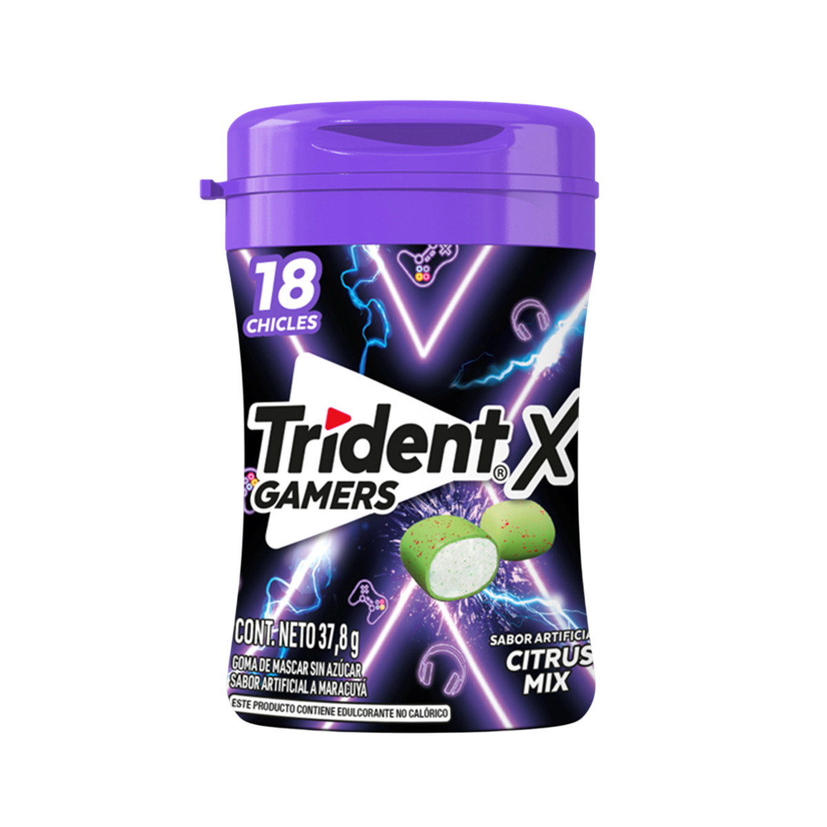 Bote de Chicles Trident Gamers Maracuyá 37.8 g - 979919