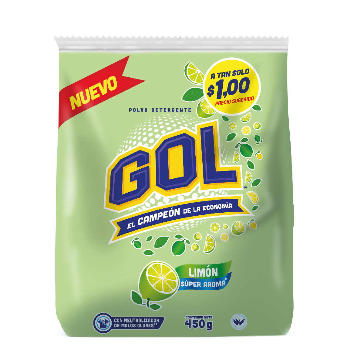 Detergente en Polvo Gol Limón 450g - 979523
