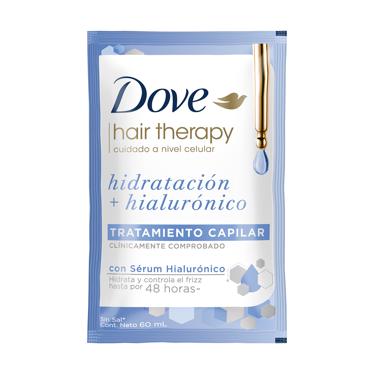 Tratamiento Capilar Dove Hidratación Hialurónico Sachet 60ml - 979526