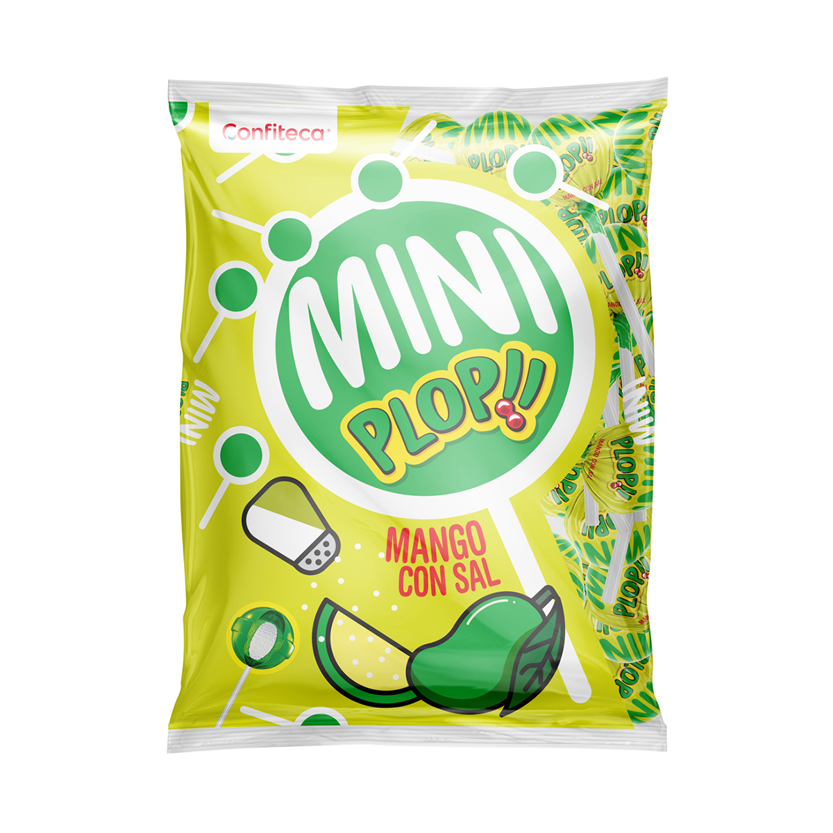 Chupetes Mini Plop Mango con Sal 528 g - 48 Unidades - 979560