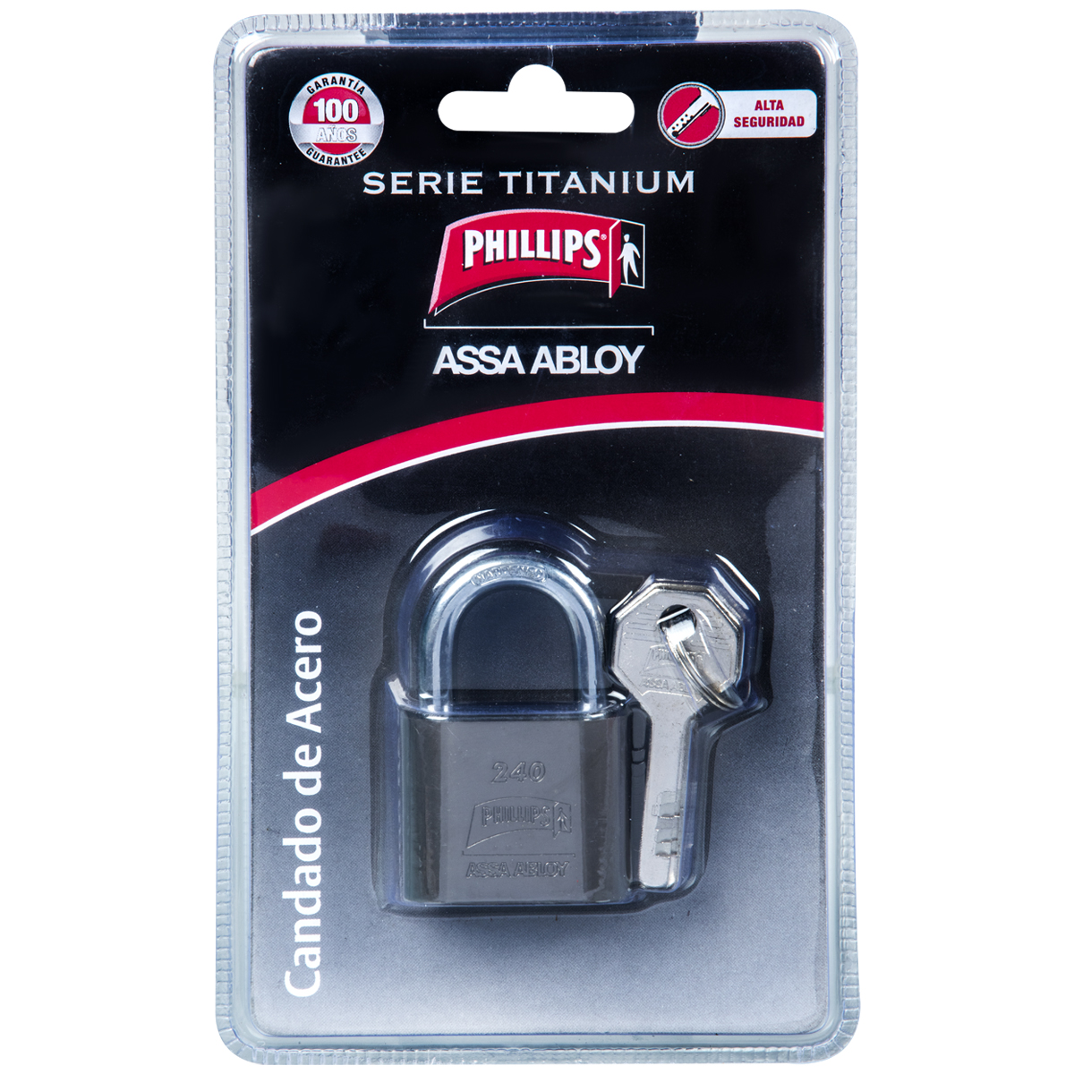 Candado Phillips Acero Titanium 40mm - 980037