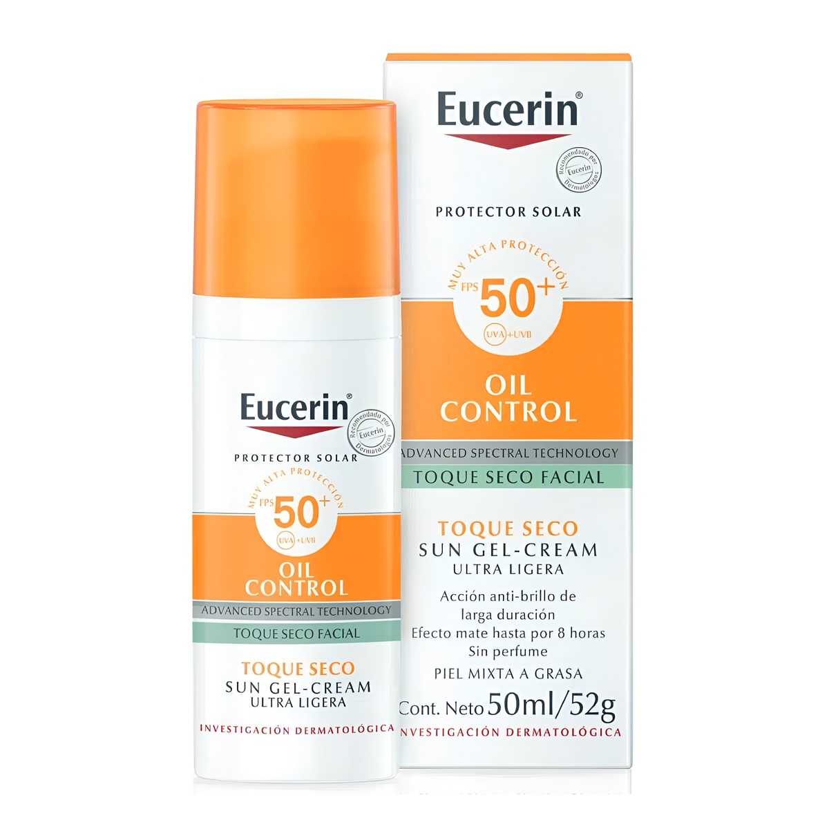 Protector Solar Facial Eucerin Oil Control Toque Seco FPS50+ 50ml - 980274