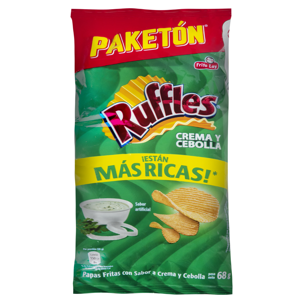 Papas Ruffles Crema y Cebolla 68g - 980575