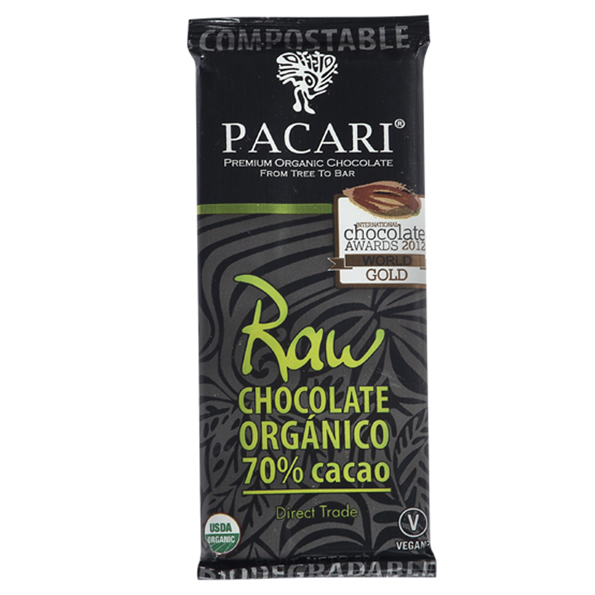 Barra de Chocolate Orgánico Raw 70% Pacari 50 g - 980605