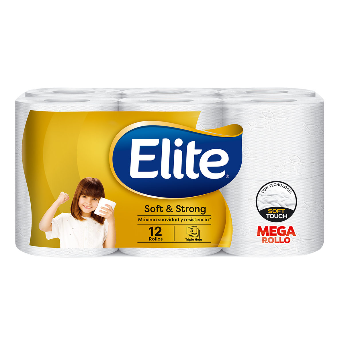 Pack 12 Uds Papel Higiénico Elite Mega Rollo Soft & Strong 32m - 981221