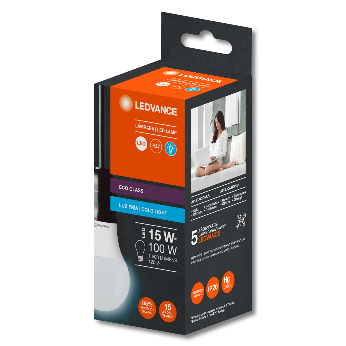 Foco Led Eco Ledvance A100 15W E27 Luz Blanca - 981730