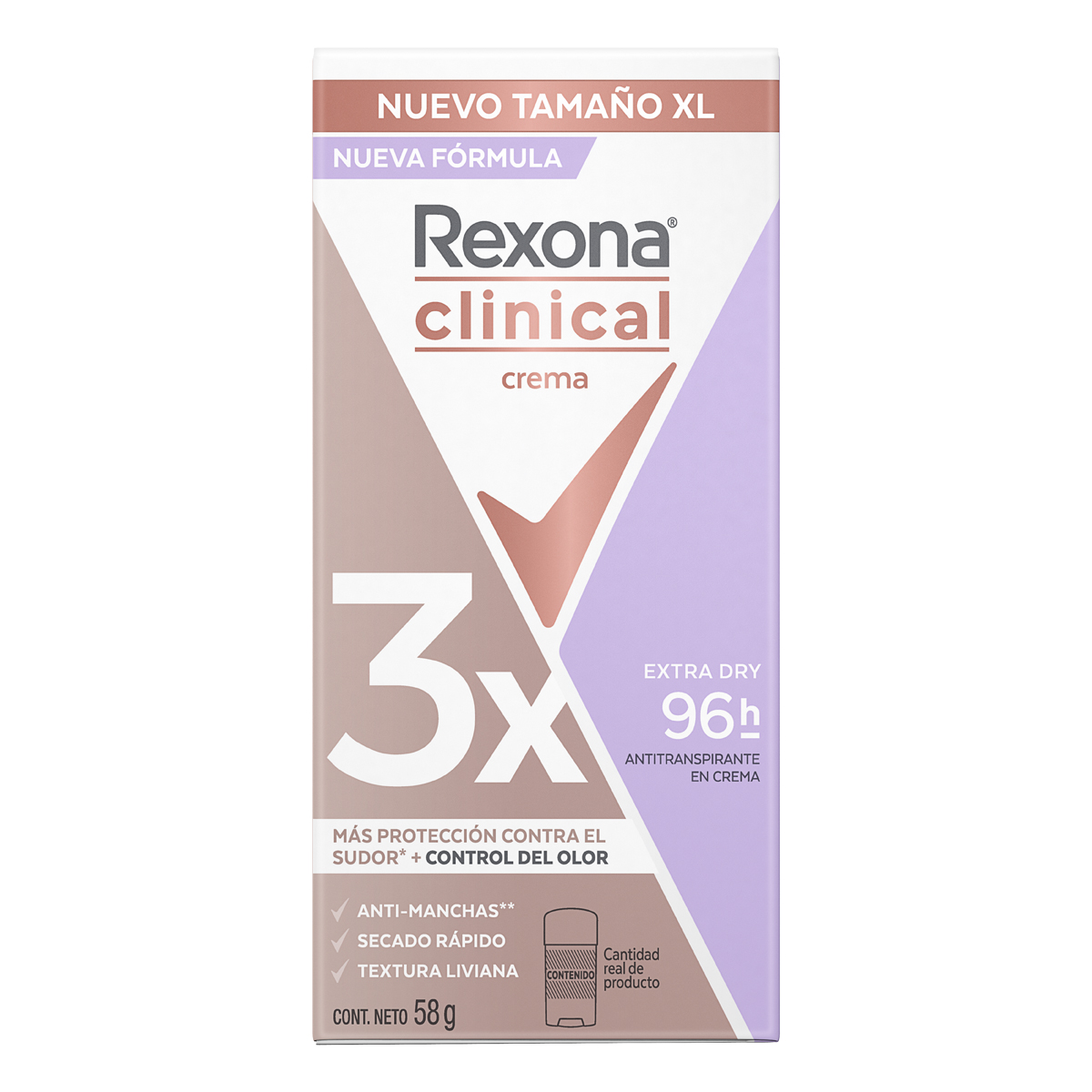 Antitranspirante en Barra Rexona Clínical Extra Dry for Women 58g - 982175