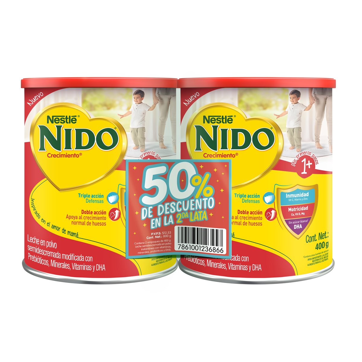 Pack 2 Uds Leche Nido 1 en Lata 400g - 982587