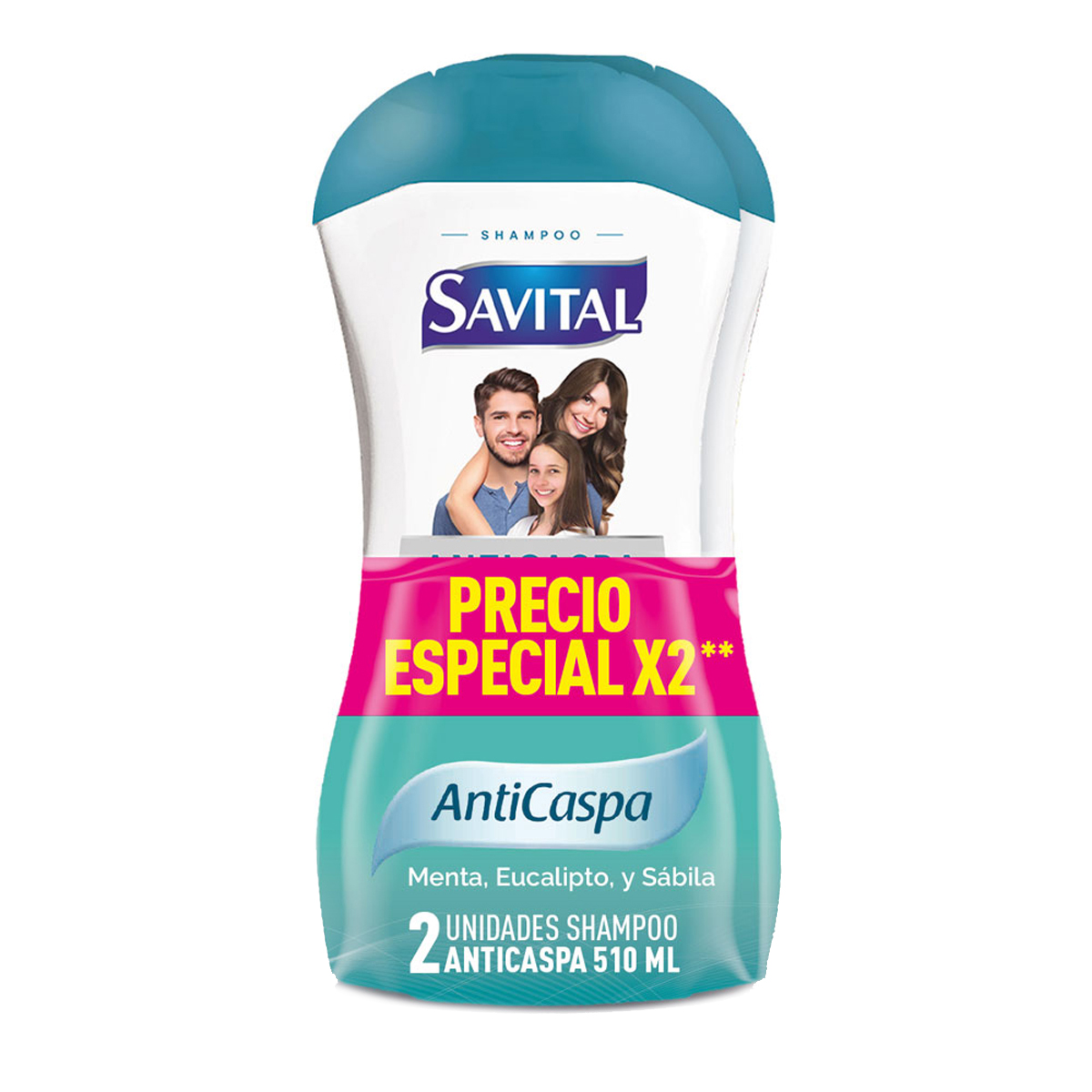 Pack 2 Uds Shampoo Savital Anticaspa 510ml - 983822