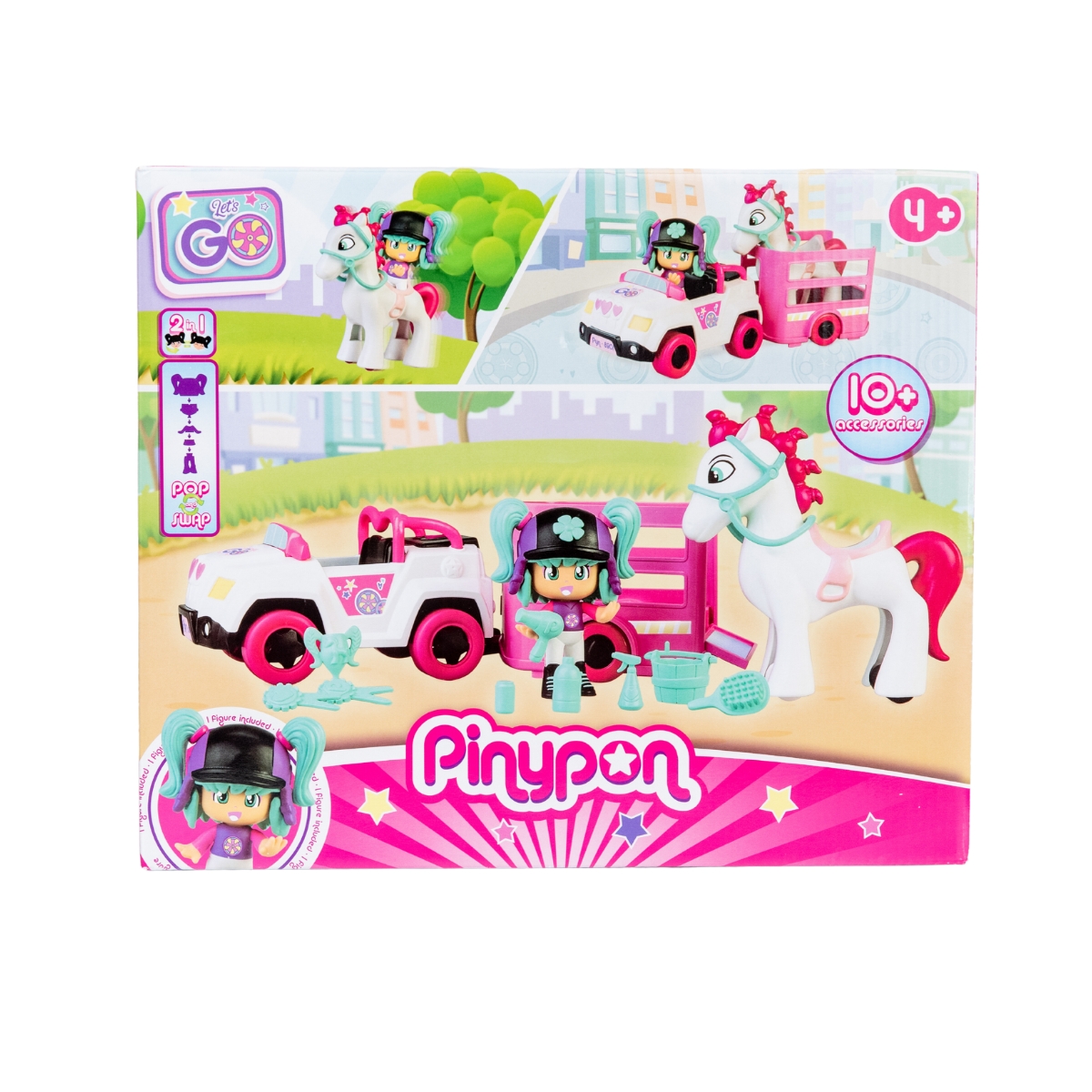 Set Pinypon Vehículo con Remolque y Caballo - 986381