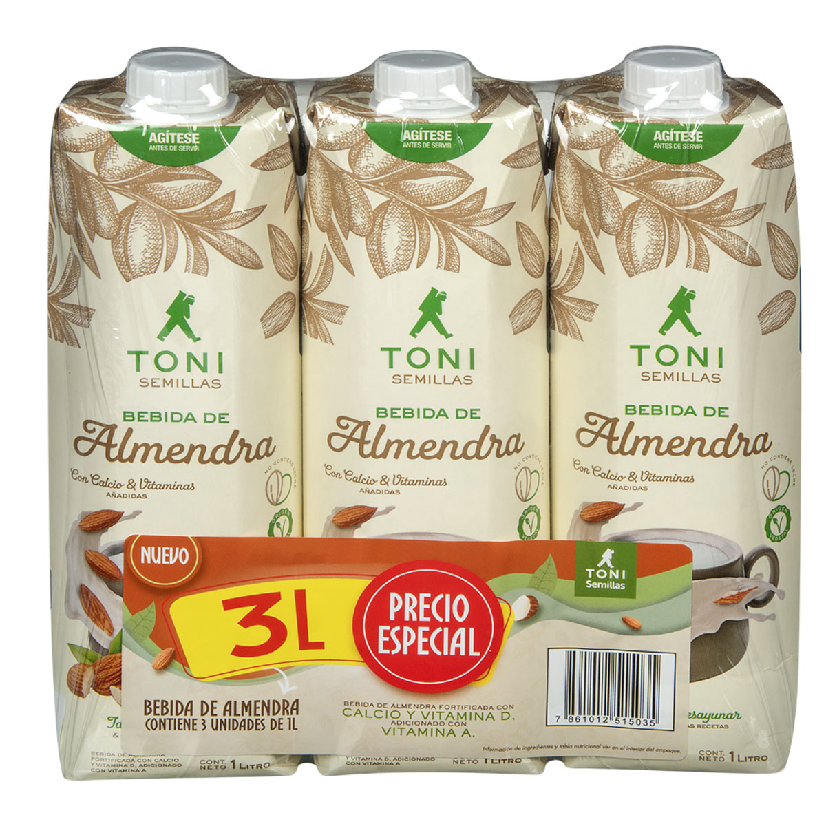 Pack 3 Uds Bebida Toni de Almendra 1 Litro - 988753