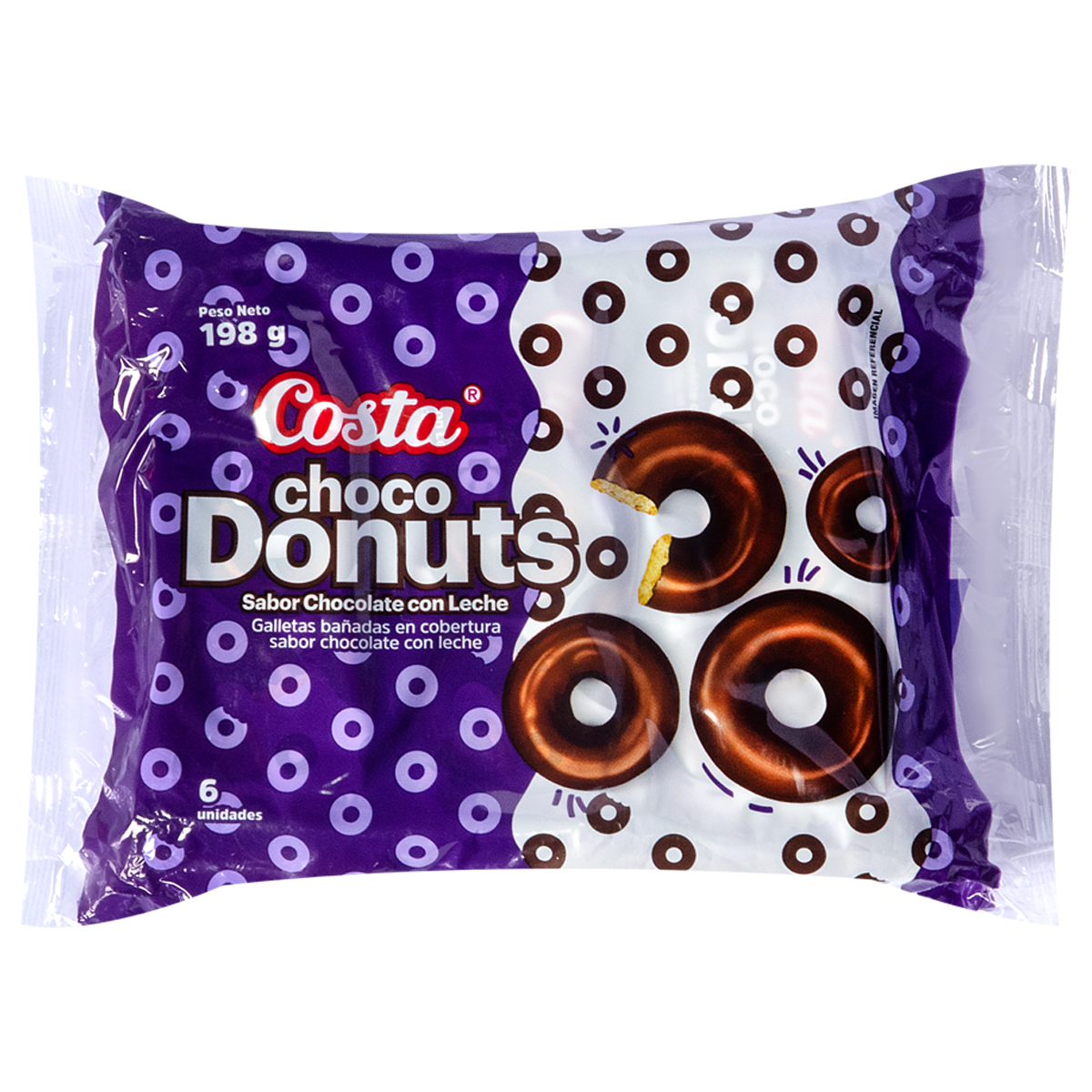 Pack 6 Uds Galleta con Chocolate Choco Donuts 198g - 989497