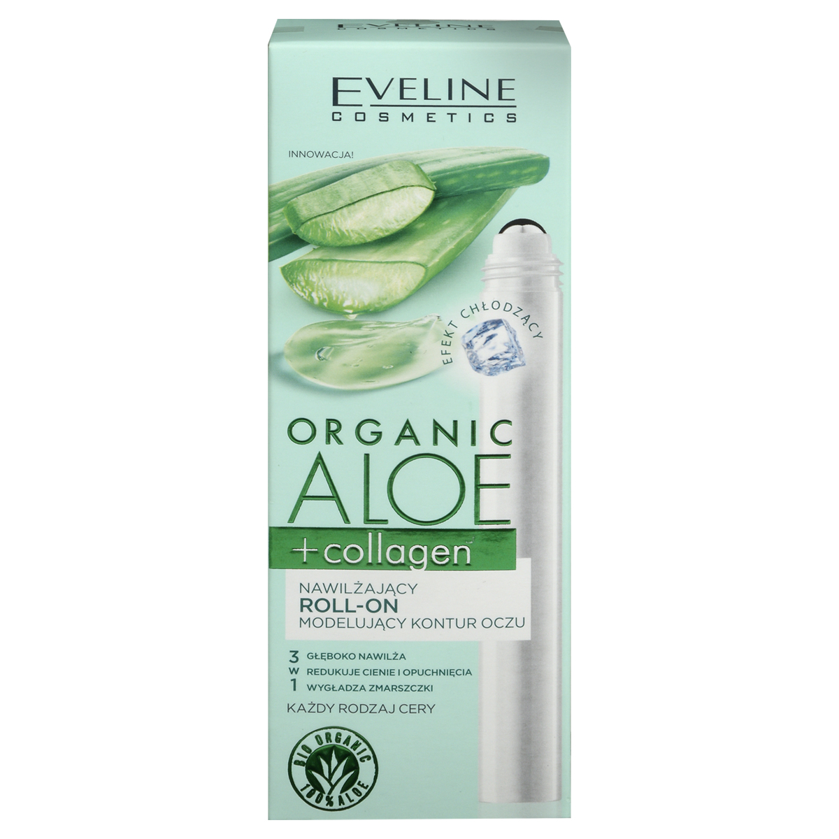 Gel Contorno de Ojos Eveline Cosmetics Organic Aloe y Colágeno 15ml ...