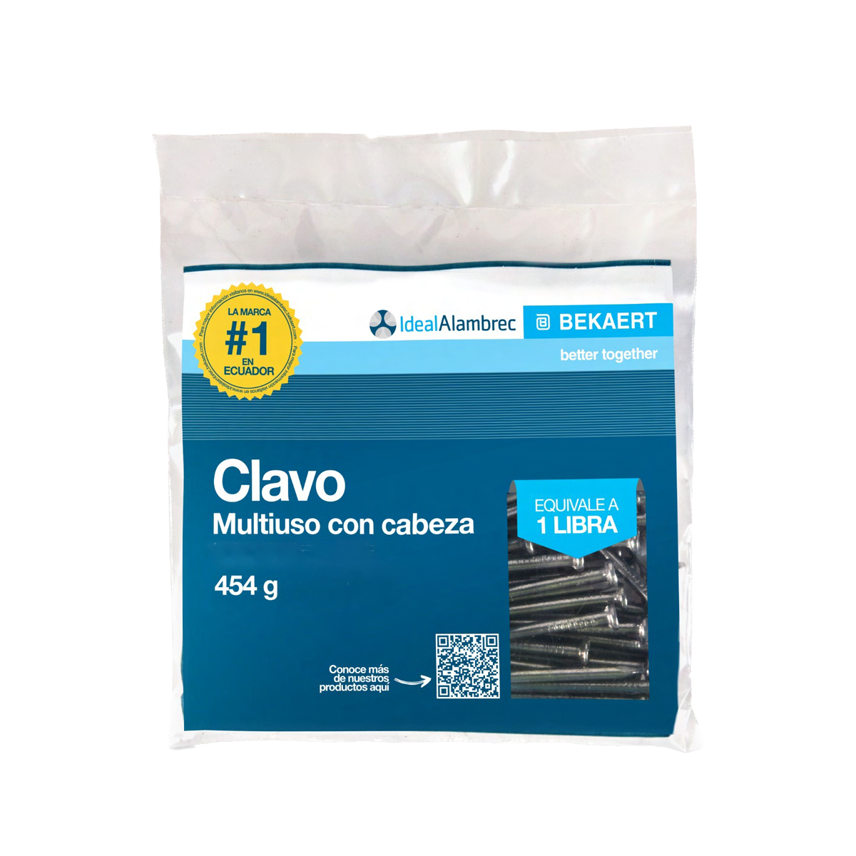 Clavo Multiuso Ideal con Cabeza 50/2.80mm - 454g - 992092