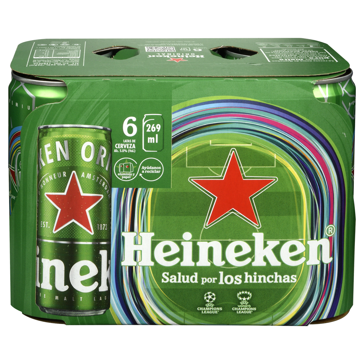 Pack 6 Uds Cerveza Heineken en Lata 269ml - 995114