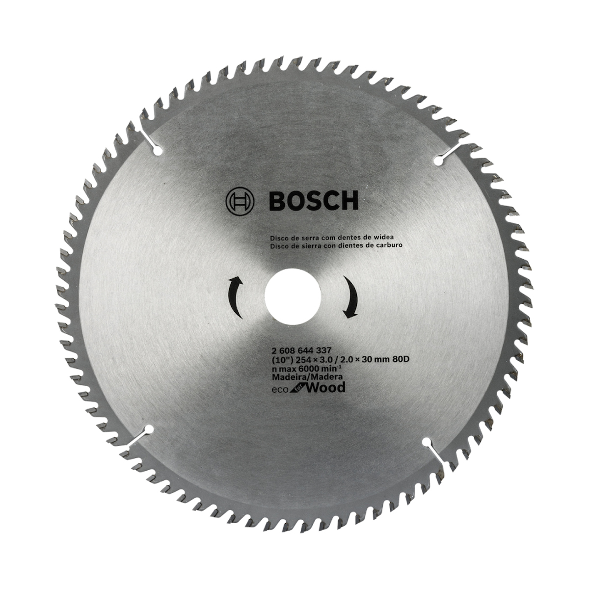 Disco Bosch de Sierra Circular Ecoline 80 Dientes 10" 254x30mm - 998273