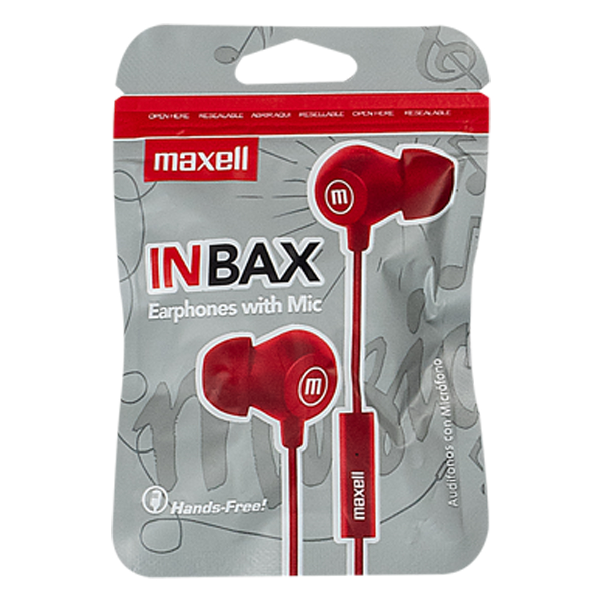 Audífonos Maxell In-Ear Rojo con Micrófono - 998617