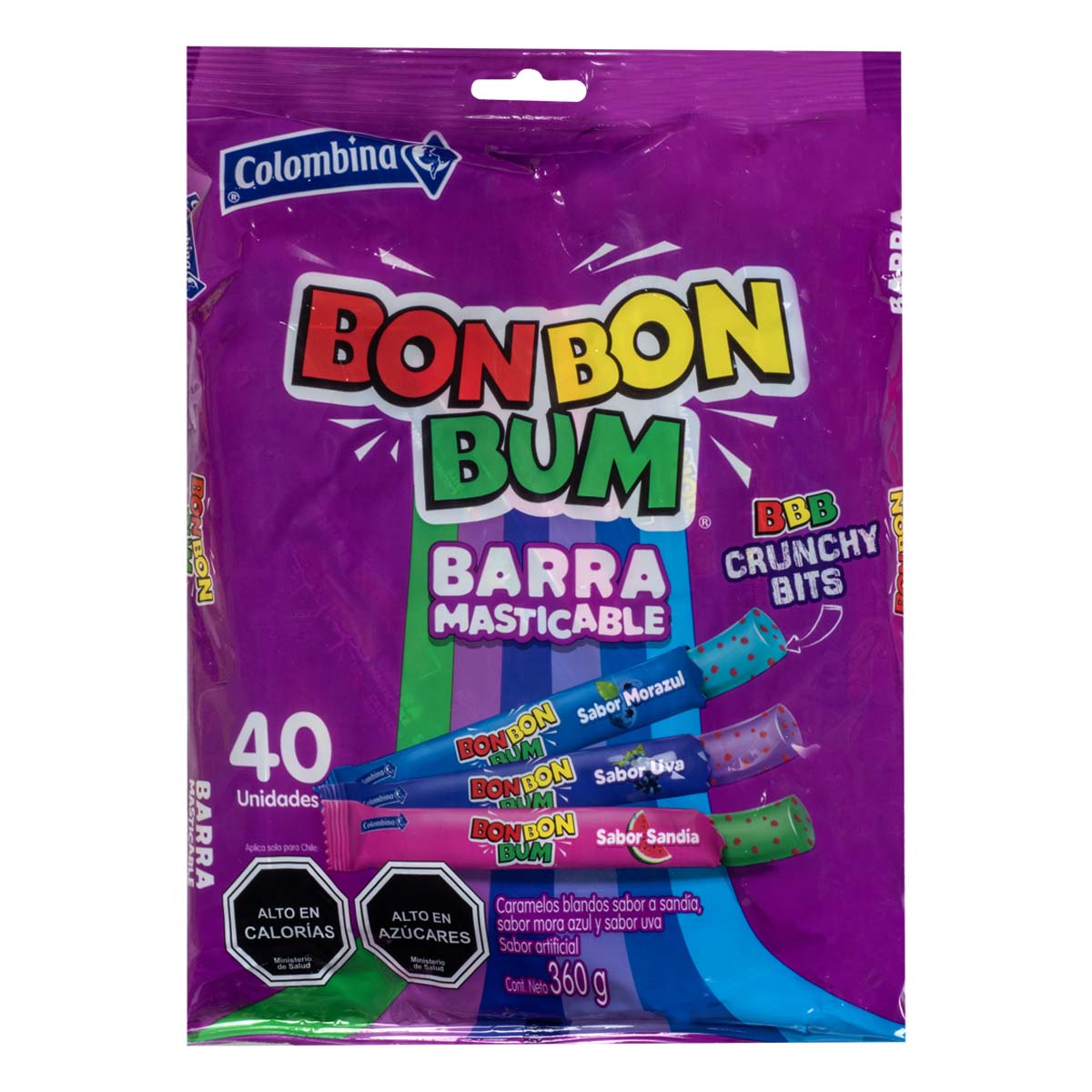 Barras de Caramelos Masticables Bon Bon Bum Surtidos 360 g - 40 ...
