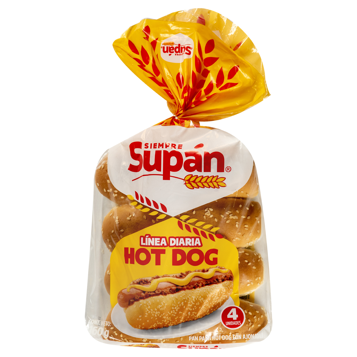 Pack 4 Uds Pan Hot Dog Supan 160g - 1001319