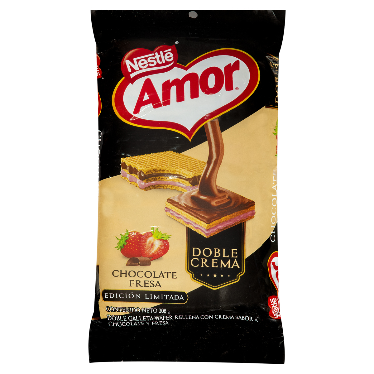 Galleta Waffer Amor Doble 208g - Varios Sabores - 1001238