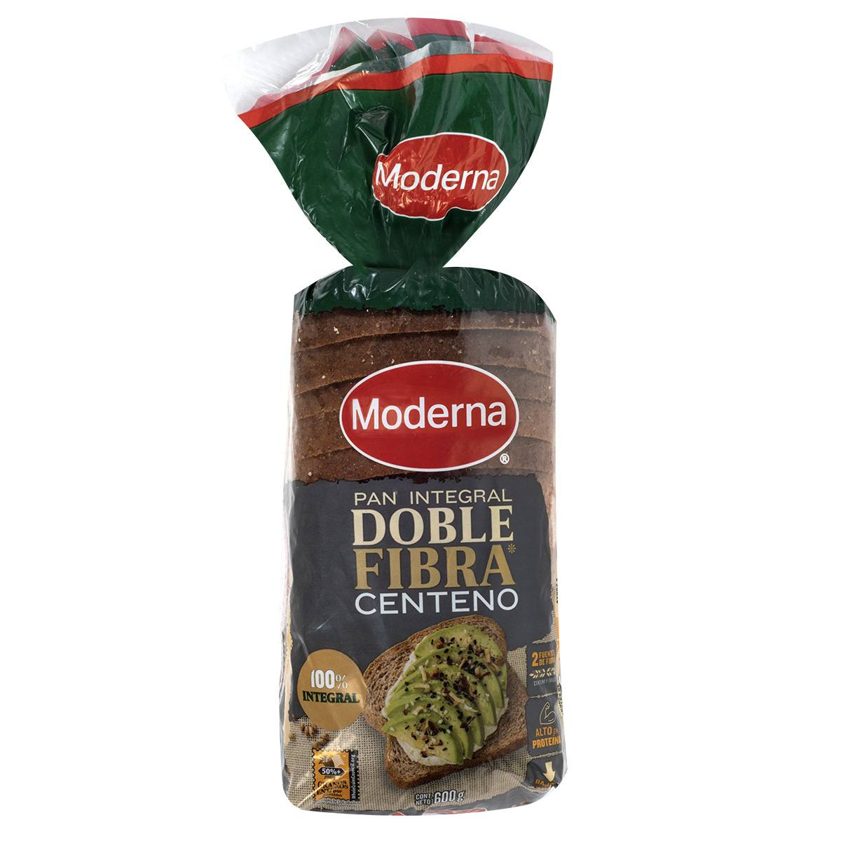 Pan Integral Moderna Doble Fibra Centeno 600 g - 1002096