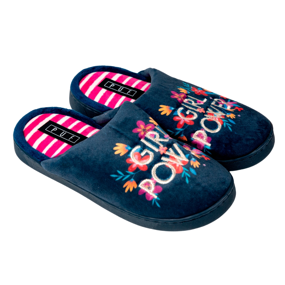 Pantufla Nilña Puff Destalonada Azul Marino - Varias Tallas - 1002514