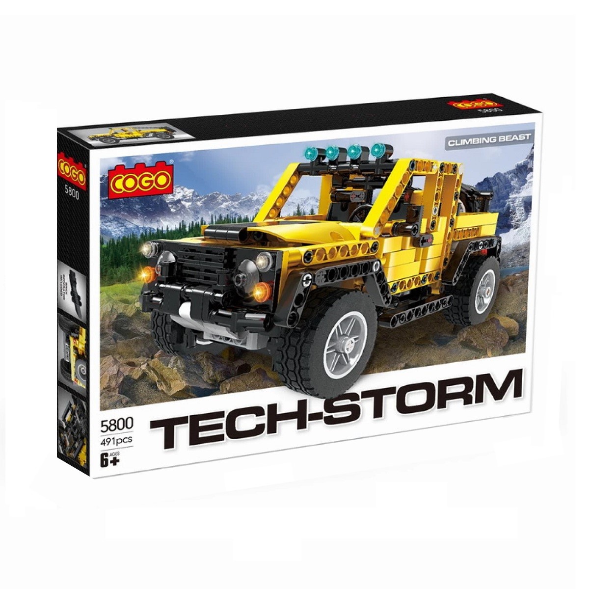 Set para Construir Cogo Racer Cars Jeep Amarillo 491 Piezas - 1003793