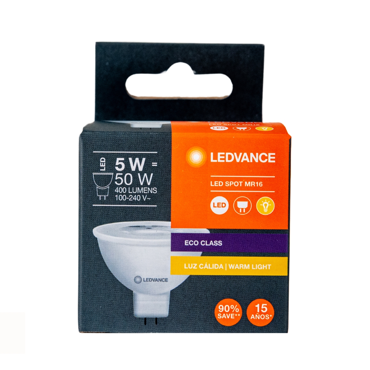Foco Led Dicroico Eco Ledvance GU5.3 5W 3000K Luz Cálida - 1004322