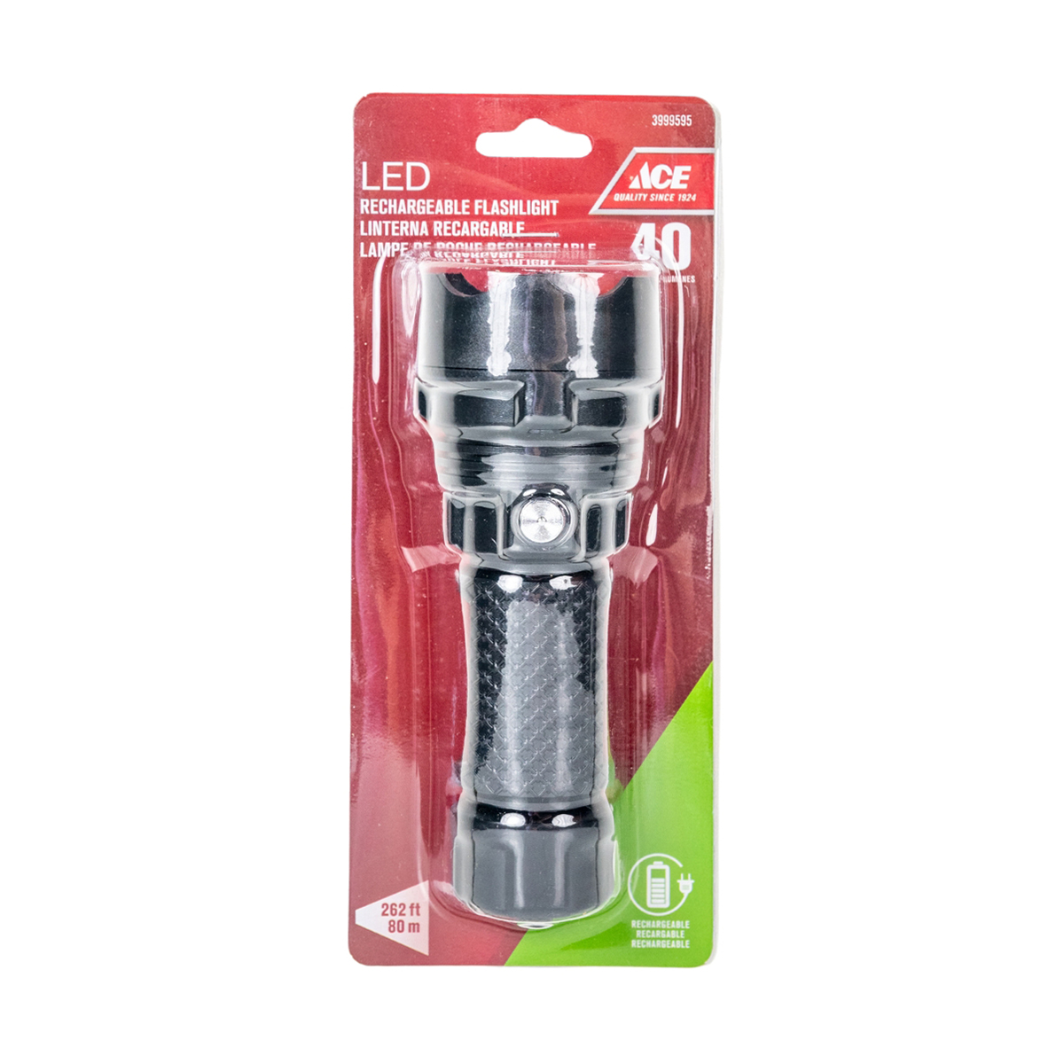 Linterna Led Recargable Ace Negra 40lm - 1004394
