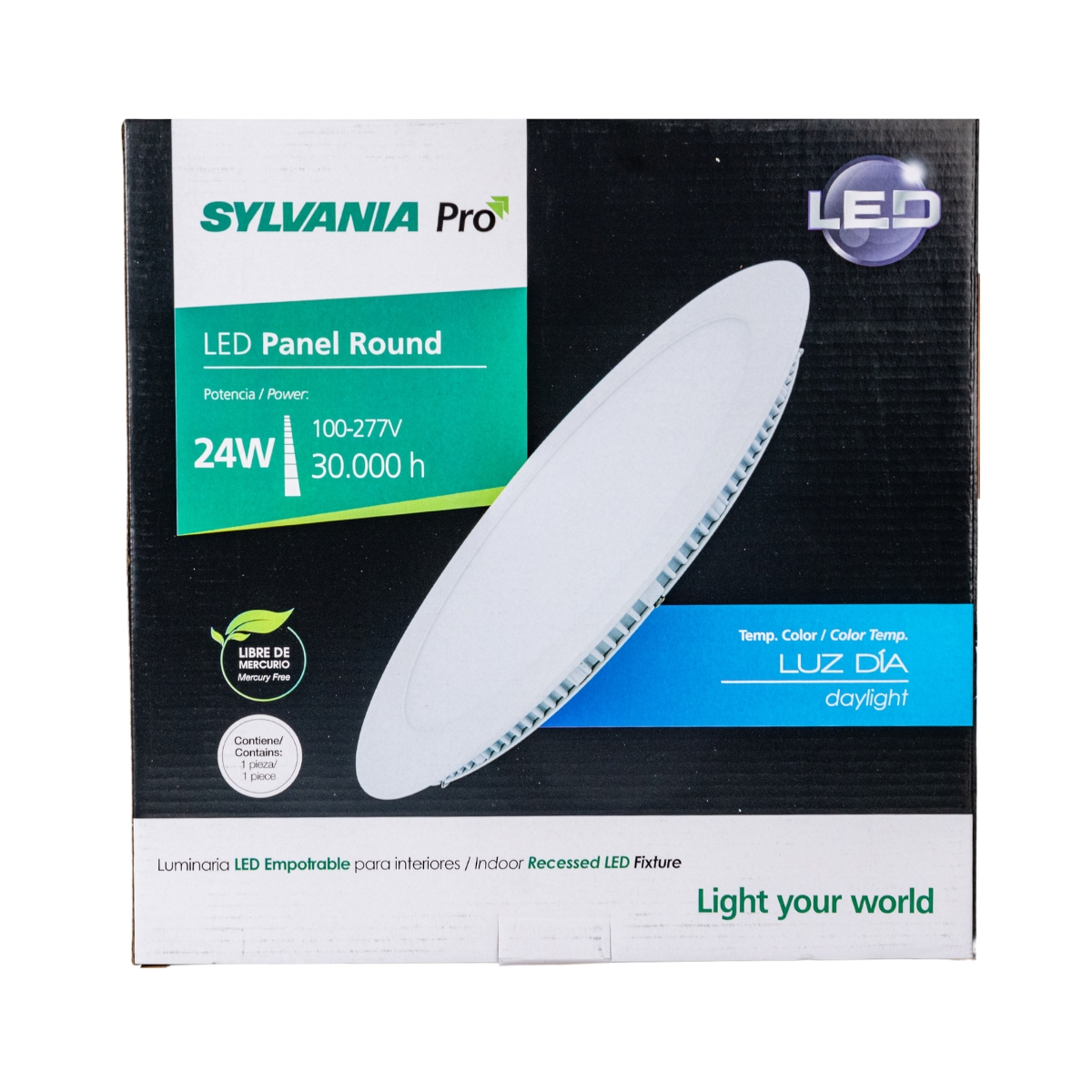 Panel Led Circular Sylvania Empotrable Luz Día 24 W 6500K 30 cm - 1004548