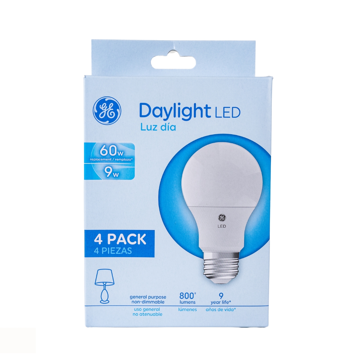 Pack Focos Led 4 Unds GE E27 9W 6500K Luz Día - 1004621