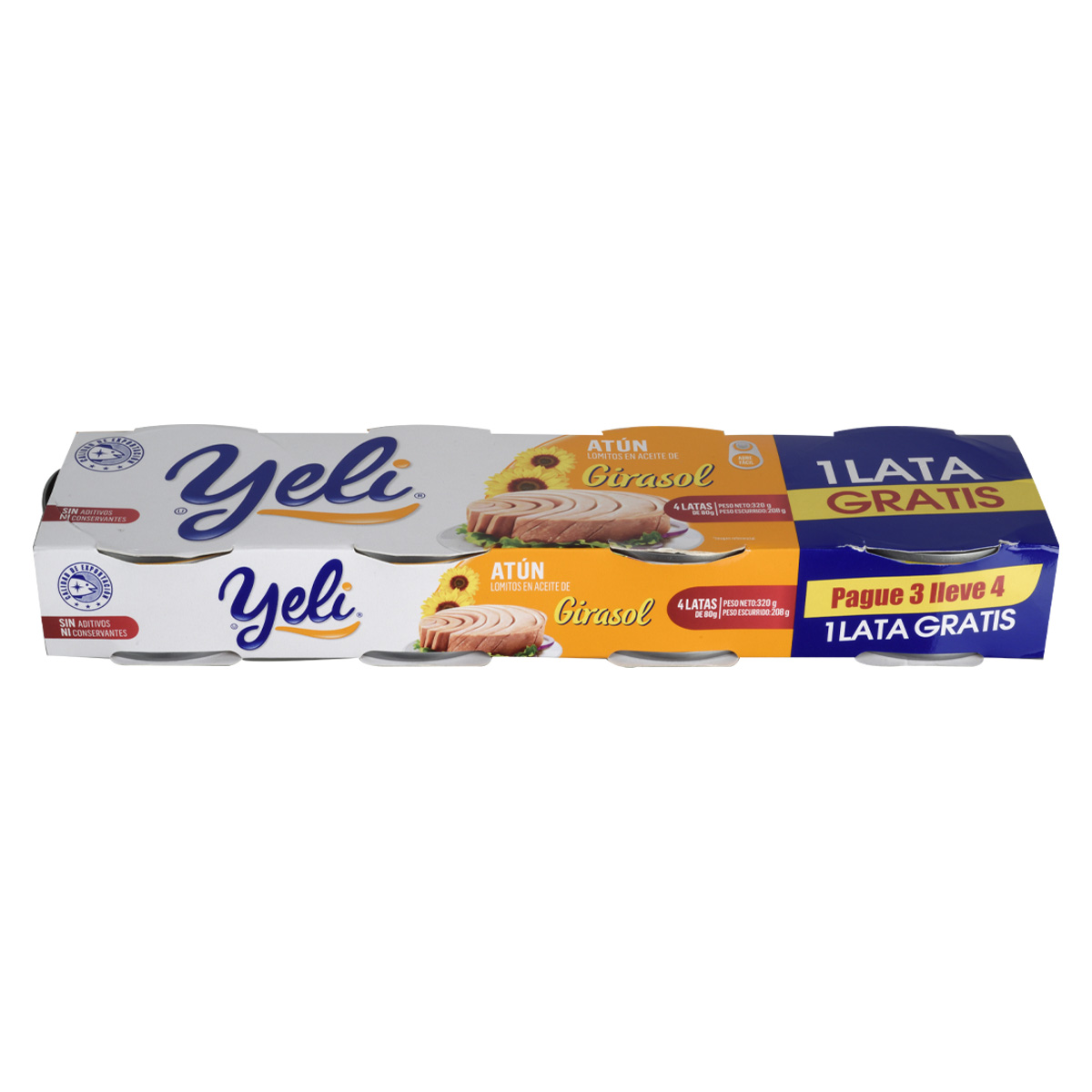 Pack 4 Uds Lomitos de Atún Yeli en Aceite de Girasol 80g - 1007249