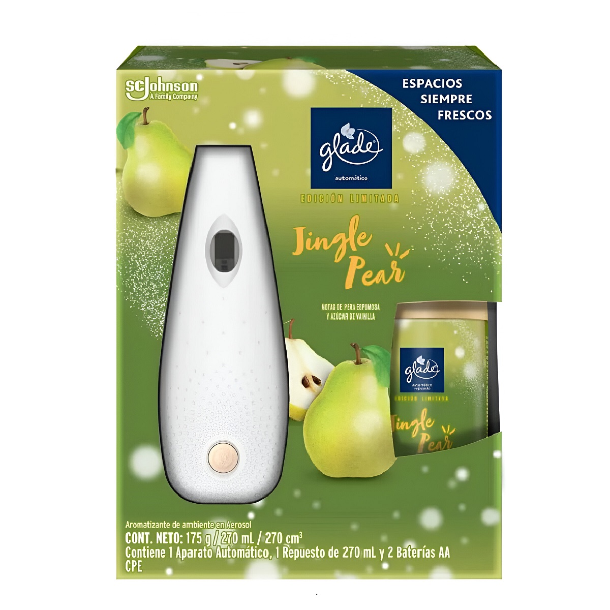 Aromatizante Automático Glade con Repuesto Jingle Pear 270ml - 1009486