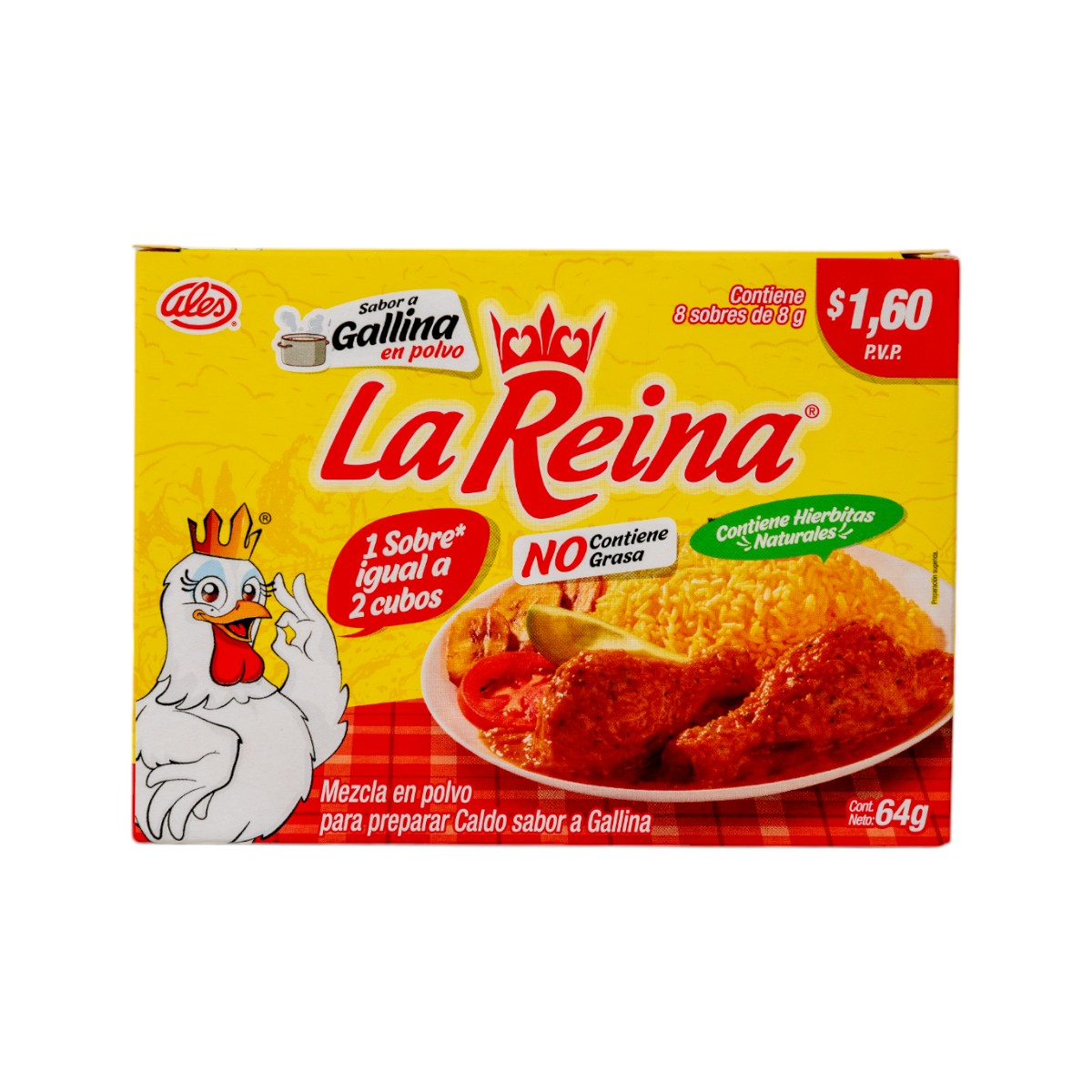Caldo de Gallina en Polvo La Reina 8 g - 8 Unidades - 1011054