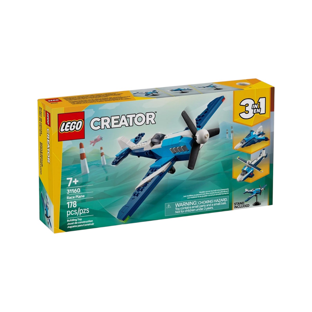 Lego Creator 3 en 1 Avión de Carreras 178 Piezas - 1023204