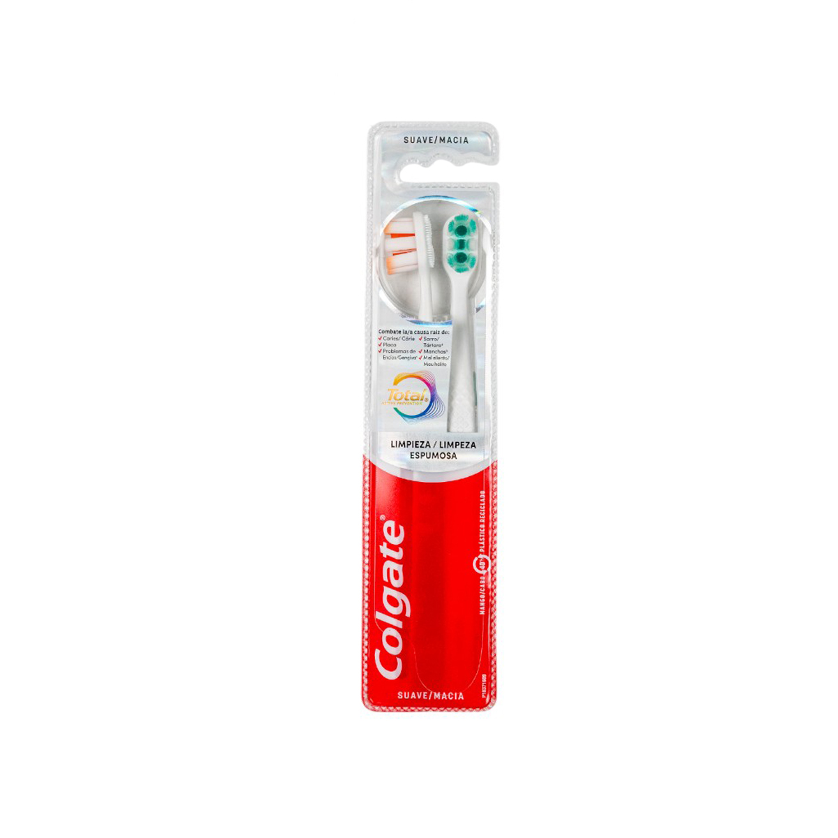 Pack 2 Uds Cepillo Dental Colgate Total Limpieza Espumosa - 1012995