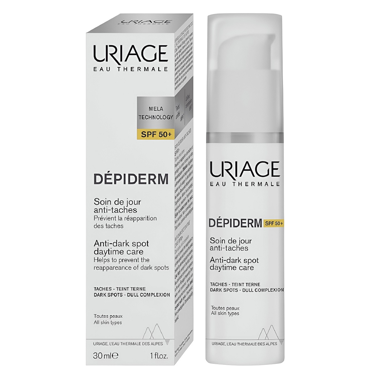 Crema Facial Uriage Eau Thermale Depiderm Antimanchas Día SPF50 - 30ml ...