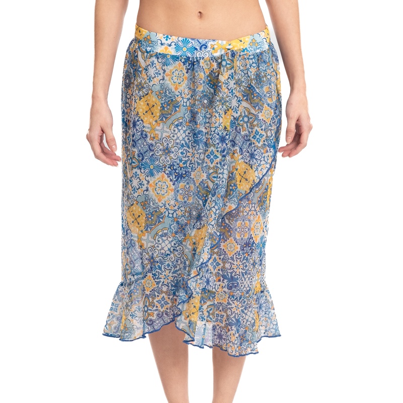 Pareo Mujer Nery Fas Modelo Falda Azul Combinado - Varias Tallas - 1014501