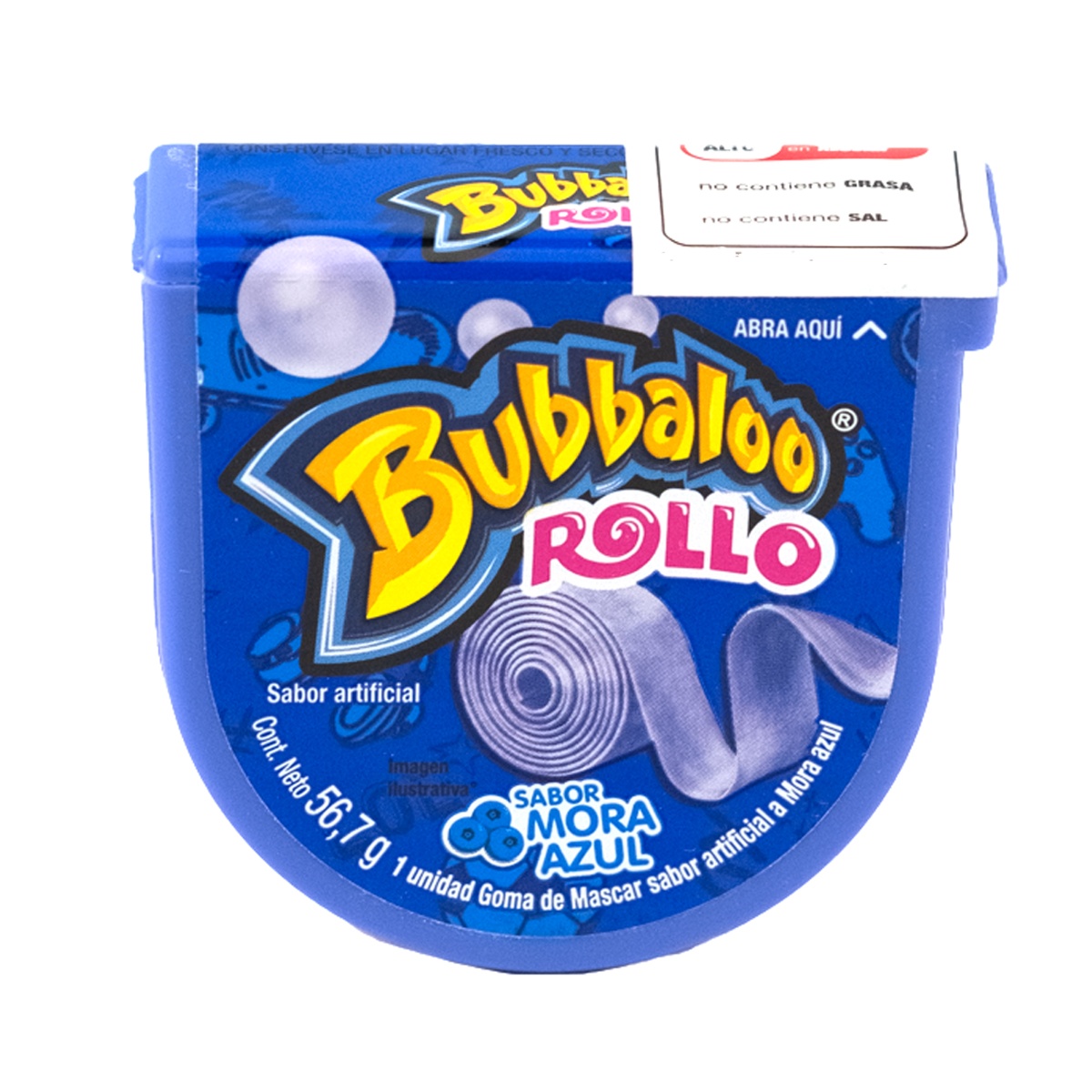 Chicle Bubbaloo en Rollo Mora Azul 56.7 g - 1020296