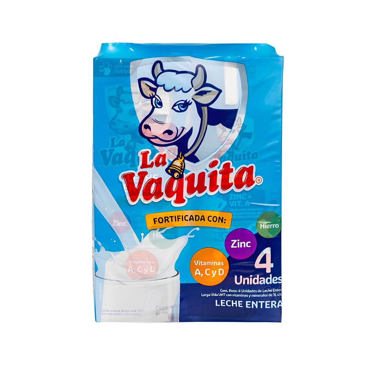 Pack 4 Uds Leche La Vaquita Entera 1 L - 1018903