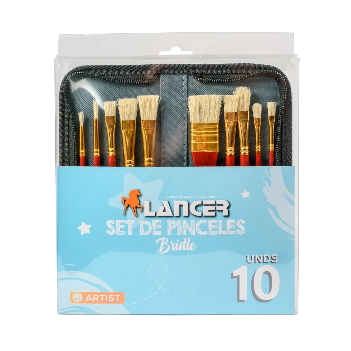 Set 10 Pinceles Lancer Bristle - 1019470