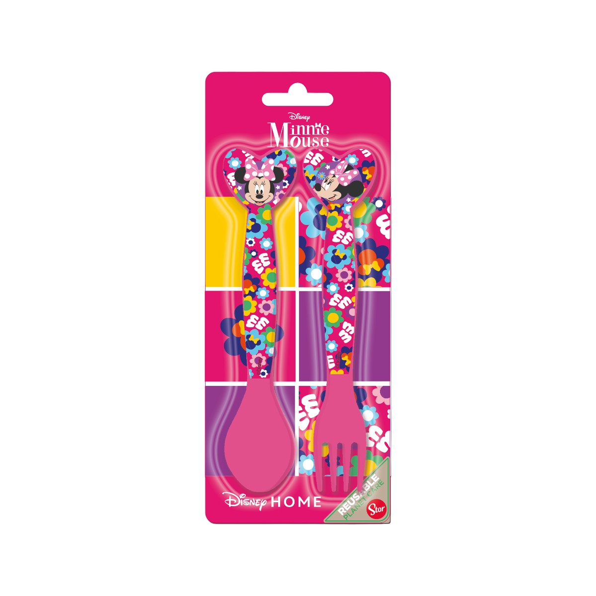 Set 2 Uds Cubiertos Minnie Mouse Floral de Disney - 1020013