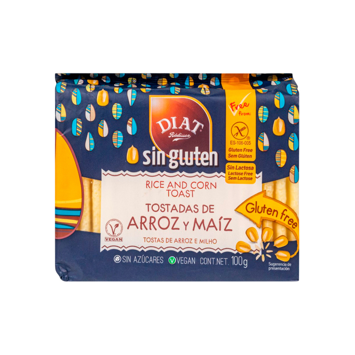 Tostadas de Arroz y Maíz Diet Sin Gluten 100 g - 1022376