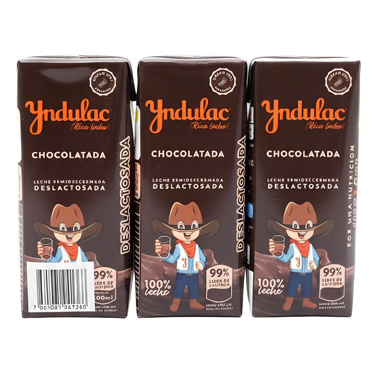Pack 6 und. Leche Semidescremada y Deslactosada Indulac Chocolatada 200 ...
