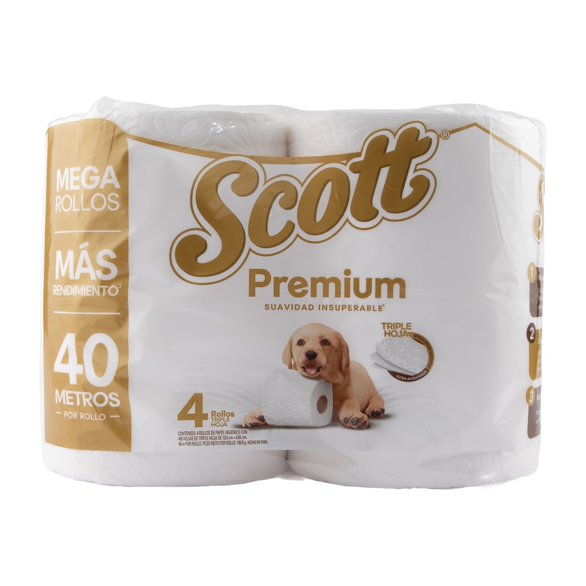 Pack 4 uds. Papel Higiénico Scott Premium Comfort 40 m - 1080562
