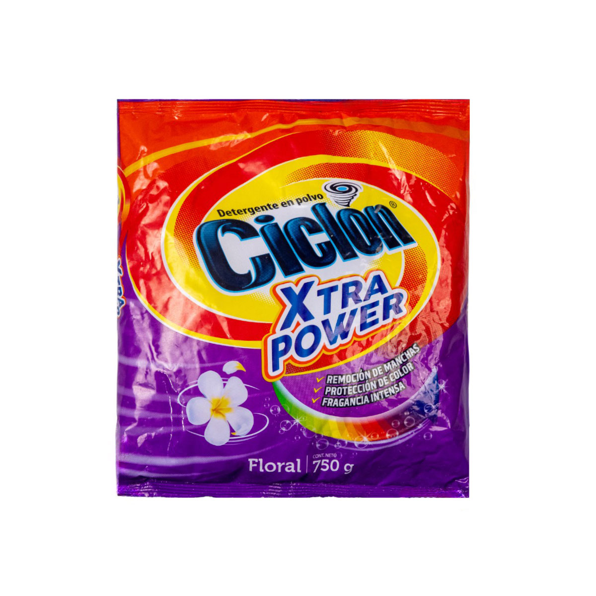 Detergente en Polvo Ciclón Xtra Power Floral 750 g - 1085483